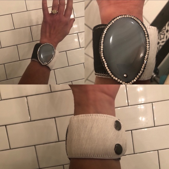 unknown | Jewelry | Nwb Cuff With Magical Stone Crystal Pony Hair ...